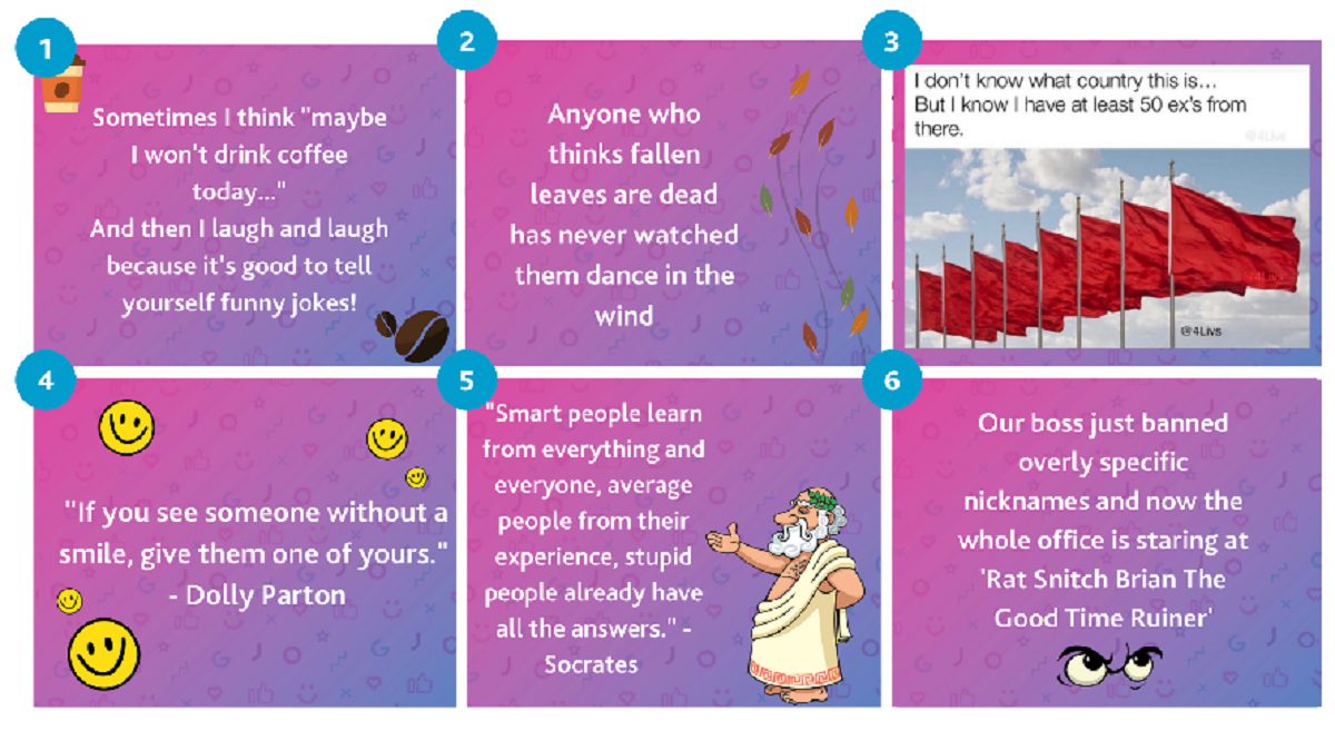 Select the photo number of your winner for the Joogle Quote Competition ...